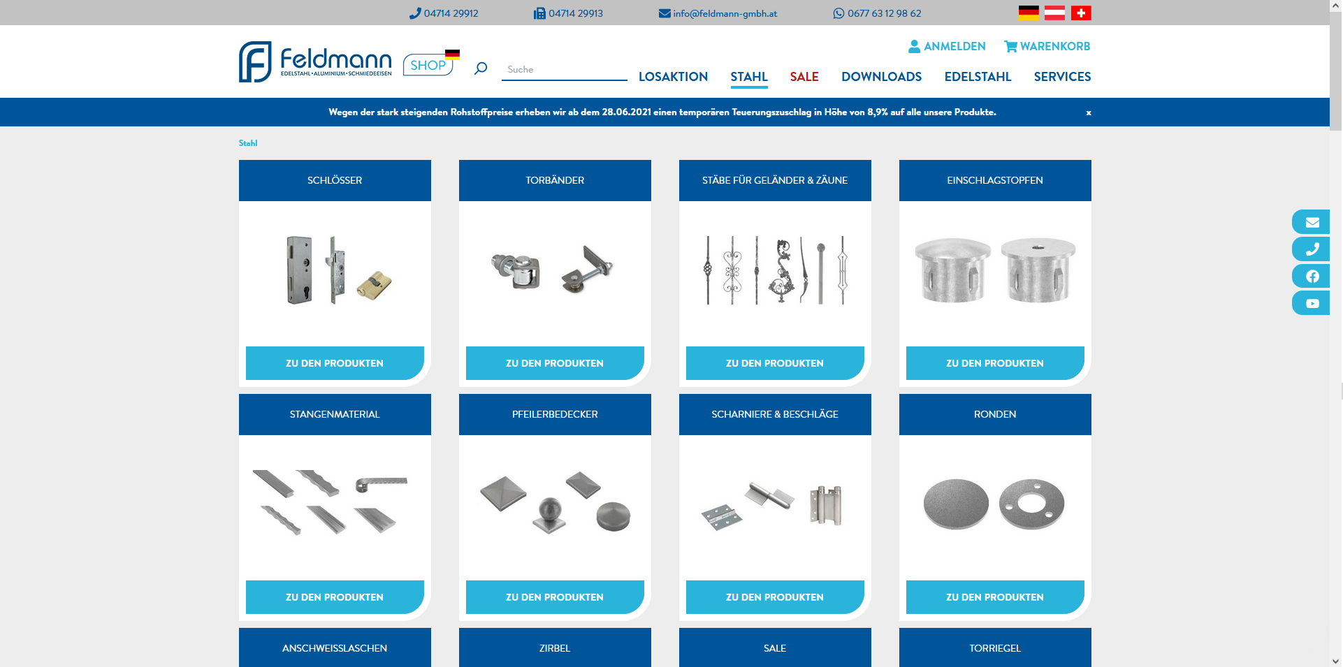 Der neue Feldmann Online-Shop – einfach übersichtlich - Feldmann